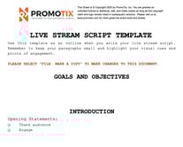 Download free live stream script writing template